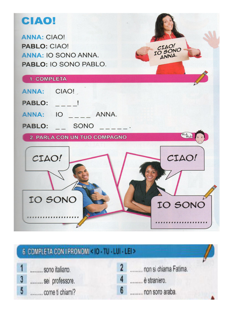 Esercizi - Verbo Essere e Chiamarsi | PDF