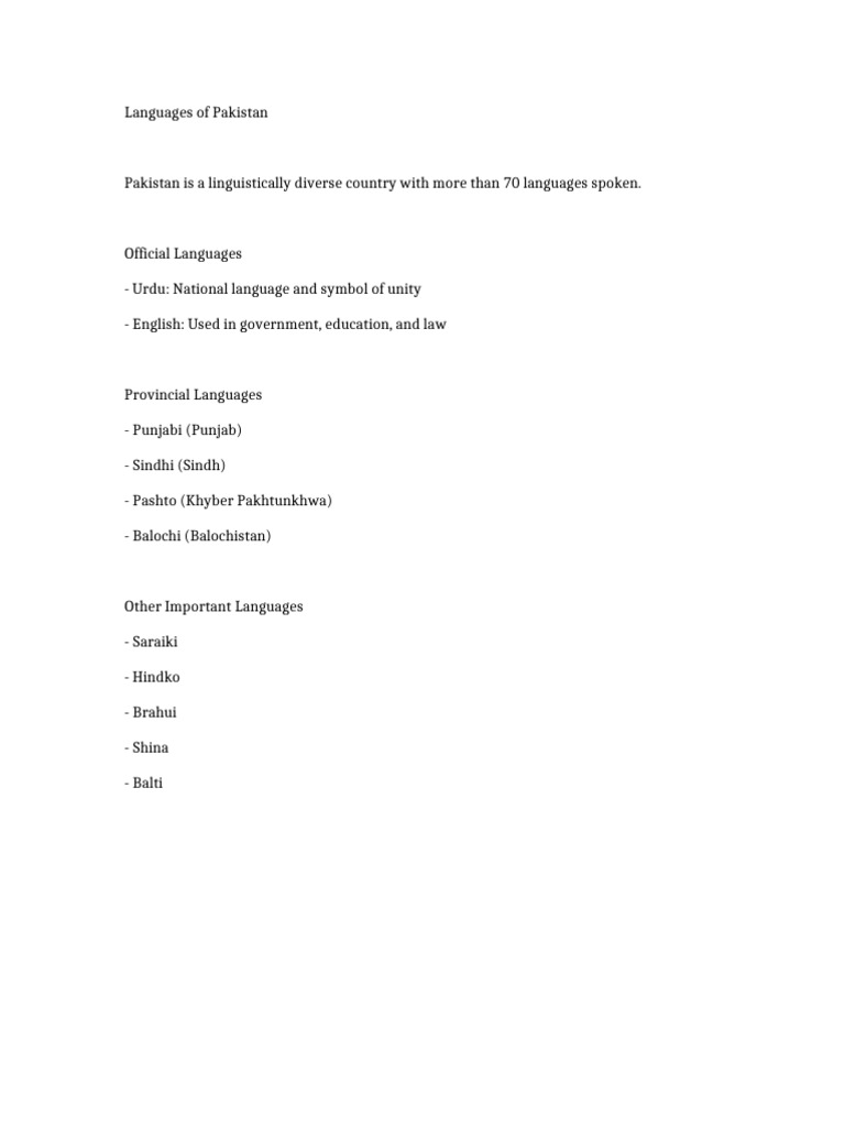 Languages of Pakistan | PDF