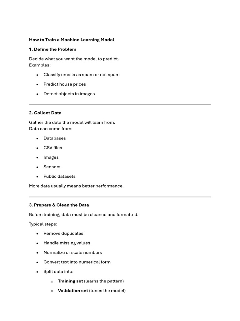 How To Train A Machine Learning Model | PDF | Machine Learning ...