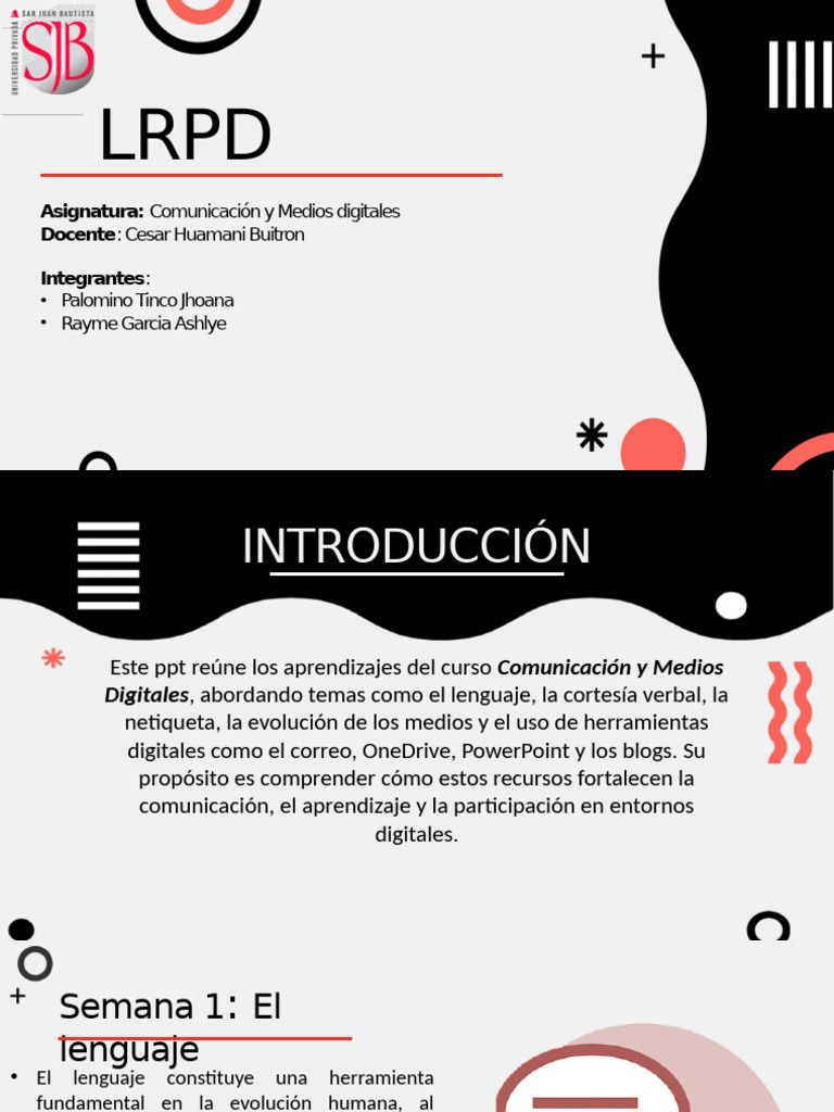 LRPD COMUNICACION PRESENTACION SEMANA 1-14 | PDF | Internet | Blog