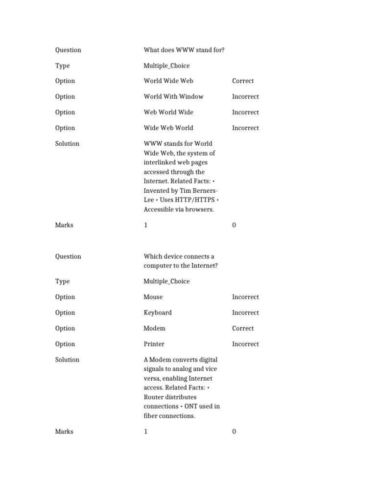 Easy Internet Networks Set3 | PDF | File Transfer Protocol | Digital ...