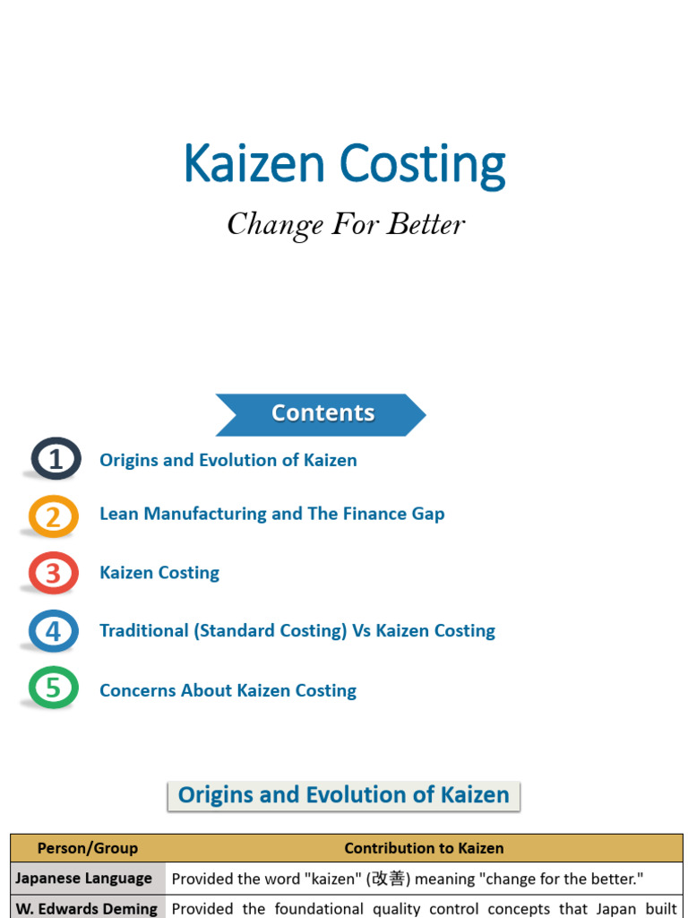 Understanding Kaizen Costing Techniques | PDF | Lean Manufacturing ...