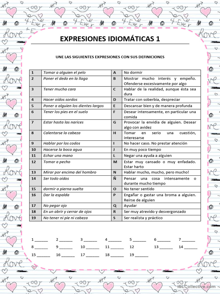 Expresiones Idiomáticas 1 | PDF