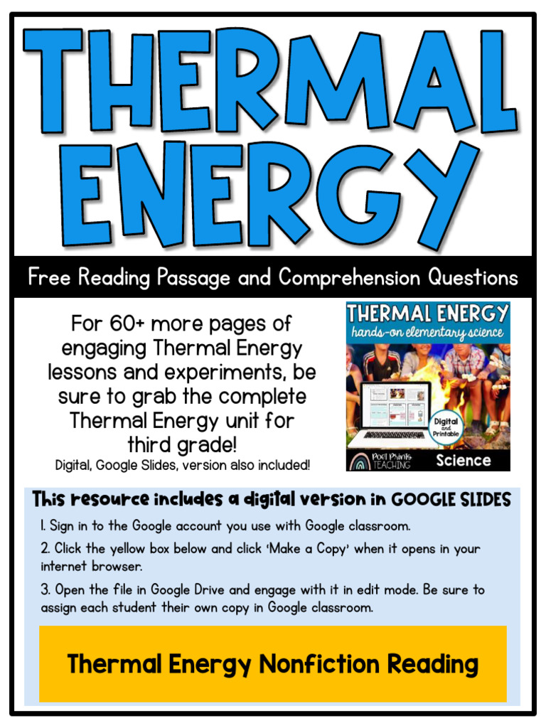 Thermal Energy Reading & Questions | PDF | Heat | Thermal Conduction