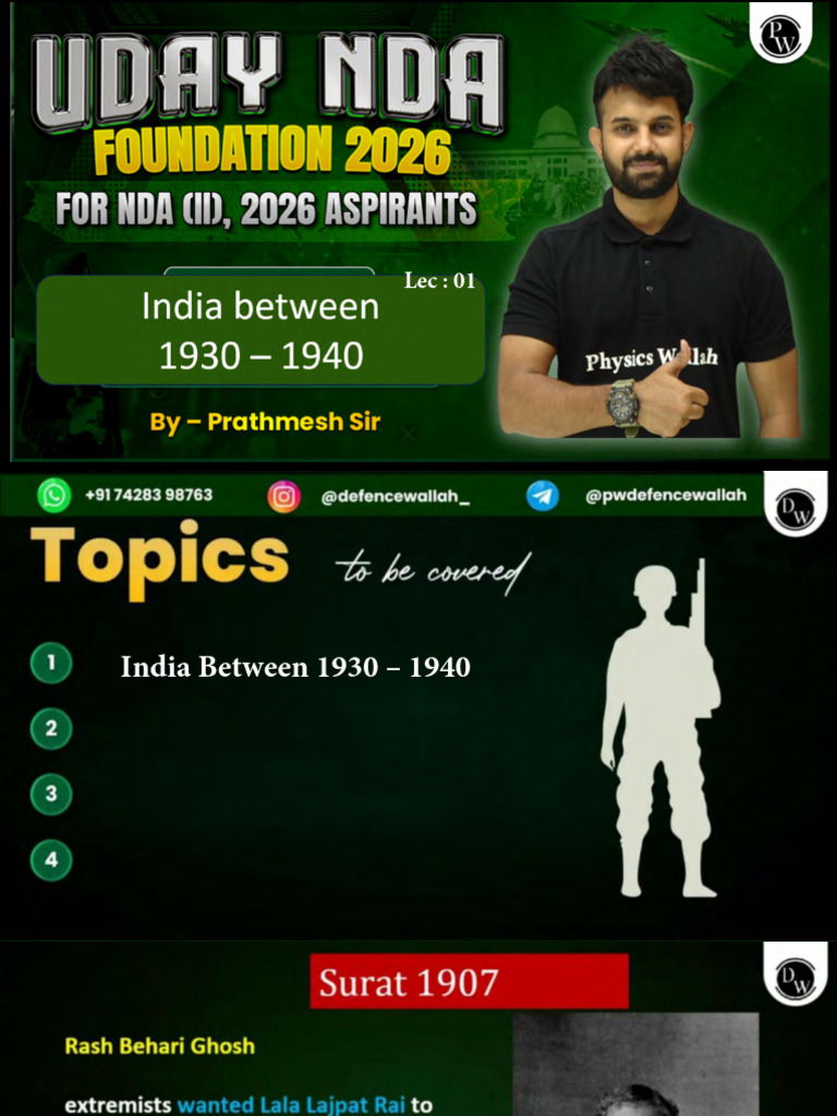 India Between 1930 - 1940 Class Notes | PDF