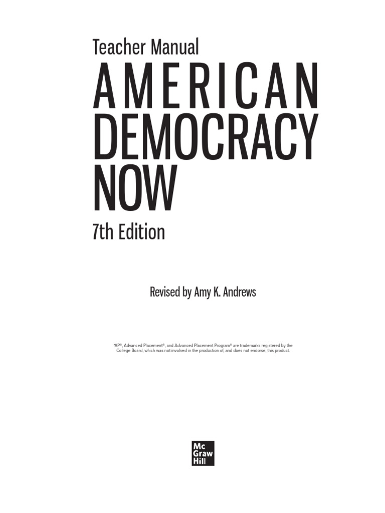 American Democracy Now: Teacher Manual | PDF | Government