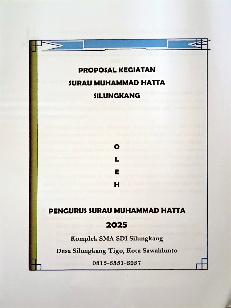 Proposal Surau Hatta | PDF