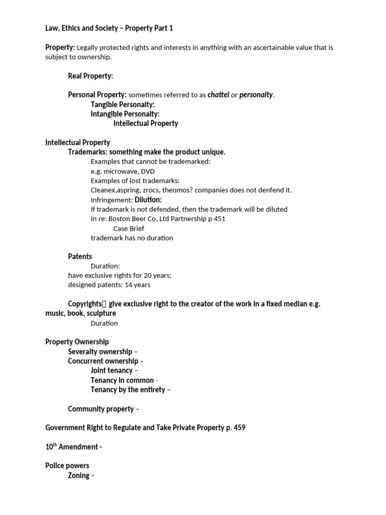 Property Ch 12 Handout | PDF