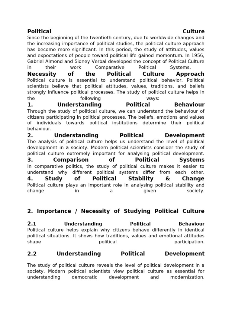 Political Culture | PDF | Attitude (Psychology) | Value (Ethics)