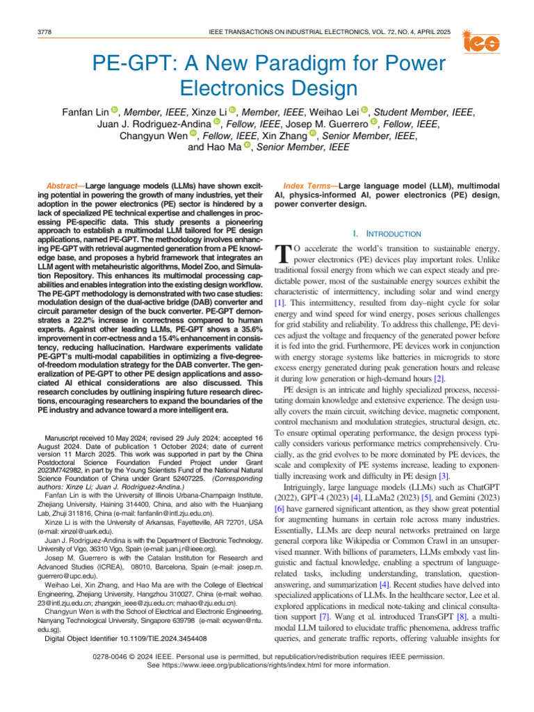 PE-GPT a New Paradigm for Power Electronics Design | PDF | Information ...