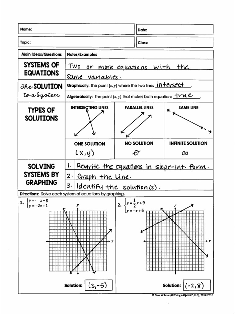 Systems by Graphing FILLED in | PDF