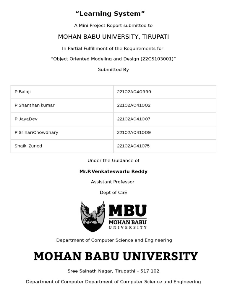 University Sports Management System | PDF | Engineering | Unified ...