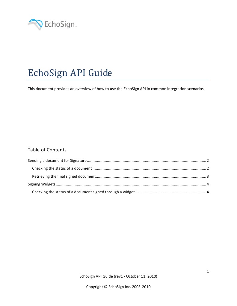 EchoSign API Guide | PDF | Application Programming Interface | Computer Data