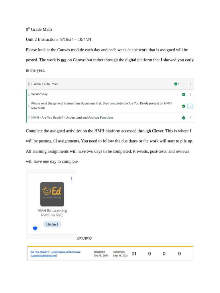 8th Grade Math Unit 2 Instructions | PDF