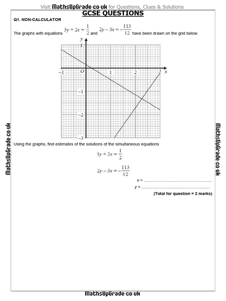 Graphical Solutions for Simultaneous Equations | PDF