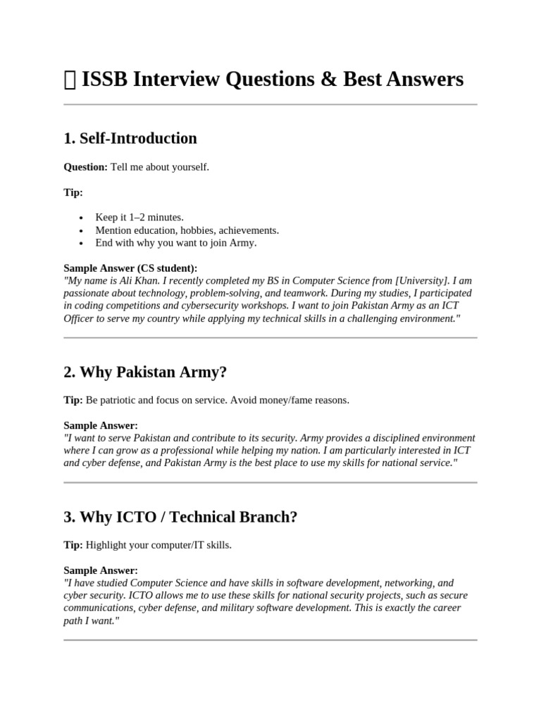 ISSB Interview Questions | PDF | Computer Security | Security