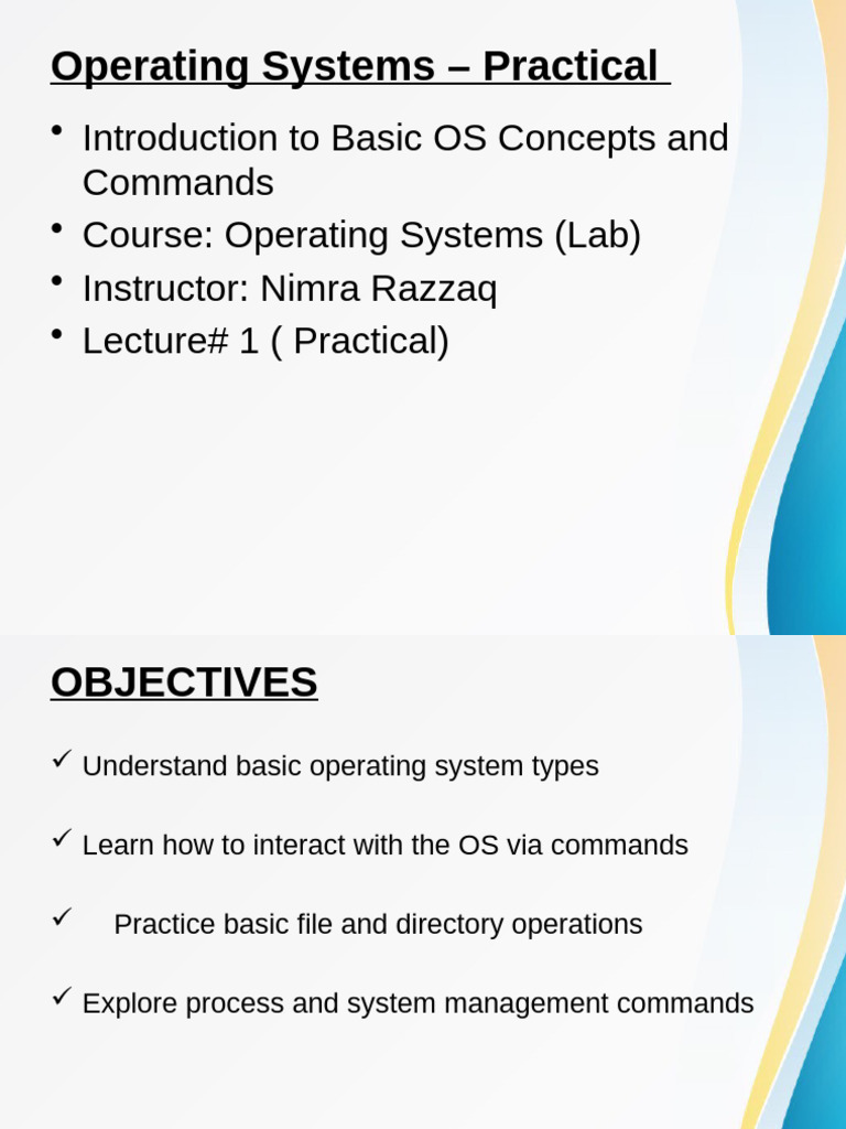 Lecture#2 Practical Basics of OS | PDF | Operating System | Computer File