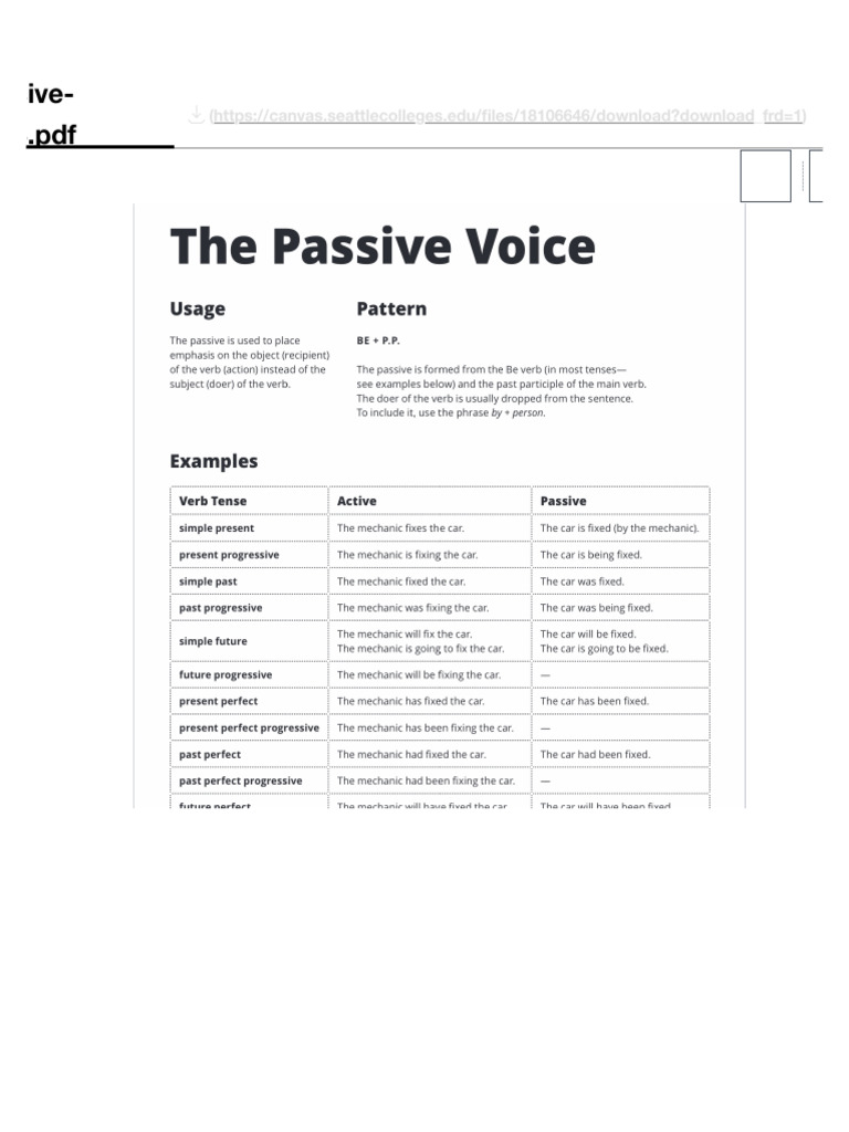 Understanding Verb Tenses and Passive Voice | PDF | Verb | Syntax