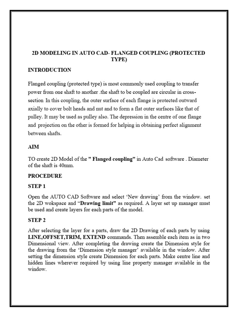 2D AutoCAD Flanged Coupling Model | PDF
