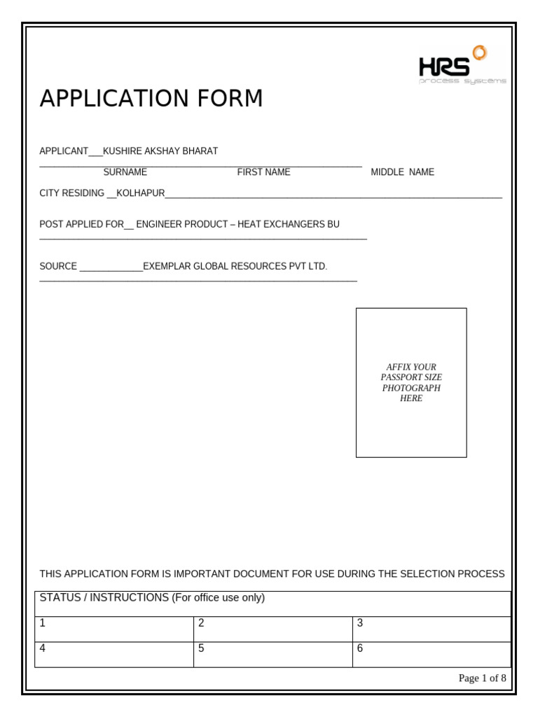 Engineer Product Application Form | PDF