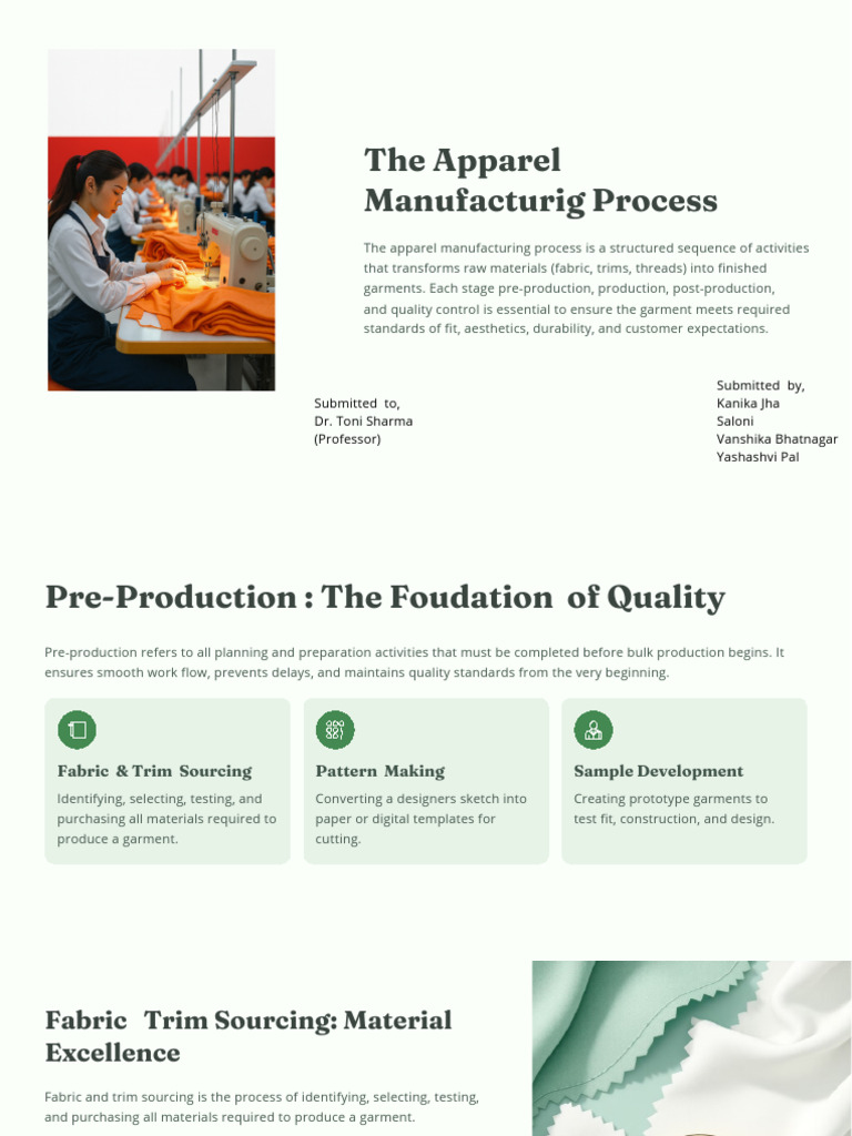 Apparel Manufacturing Process Overview | PDF | Seam (Sewing) | Knitting