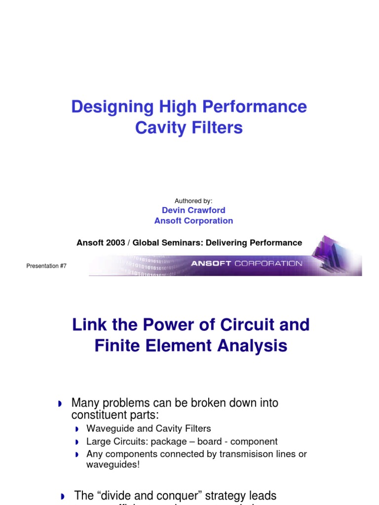 Cavity Filters | PDF | Electronic Filter | Waveguide