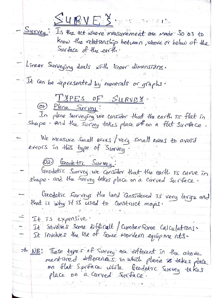 Linear Surveying Notes | PDF