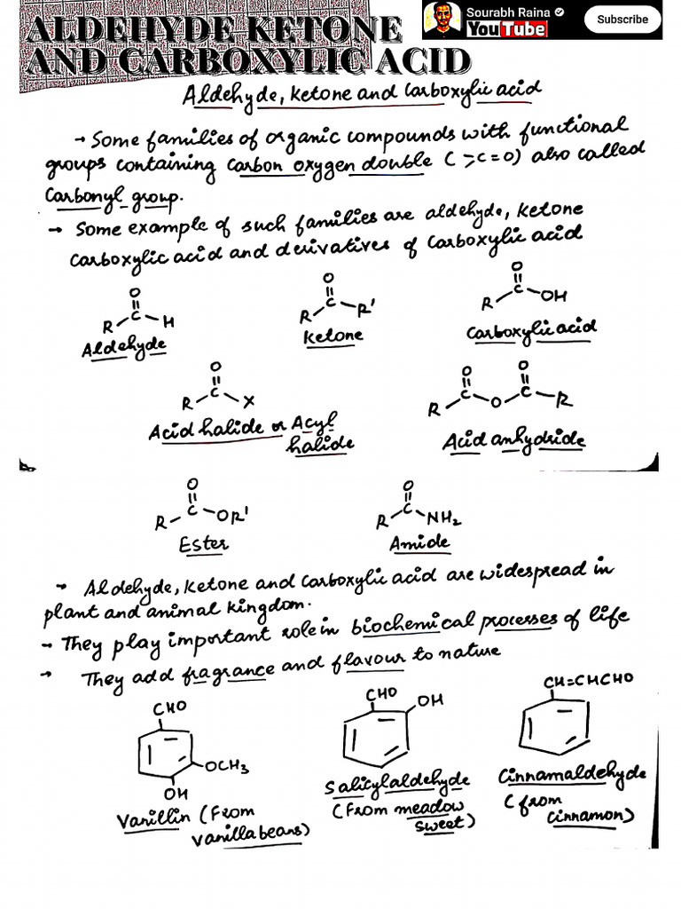 Aldehyde Ketone and Carboxylic Acid Detailed Notes-Removed | PDF