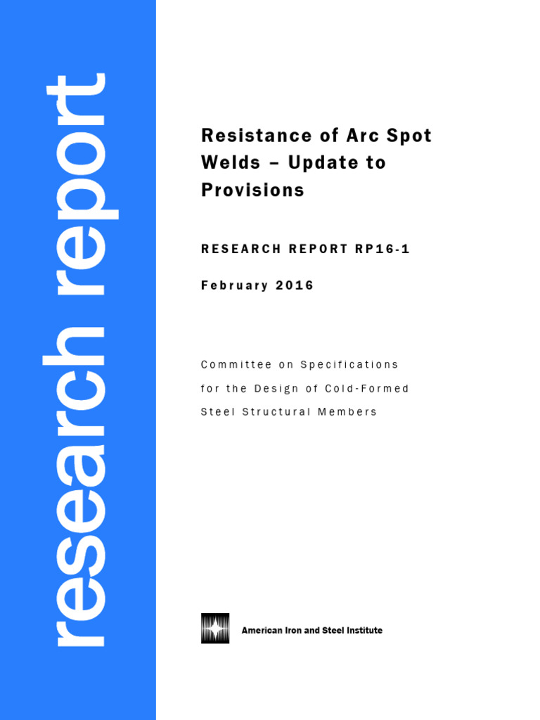 Arc Spot Welds Resistance Update Report | PDF | Strength Of Materials ...