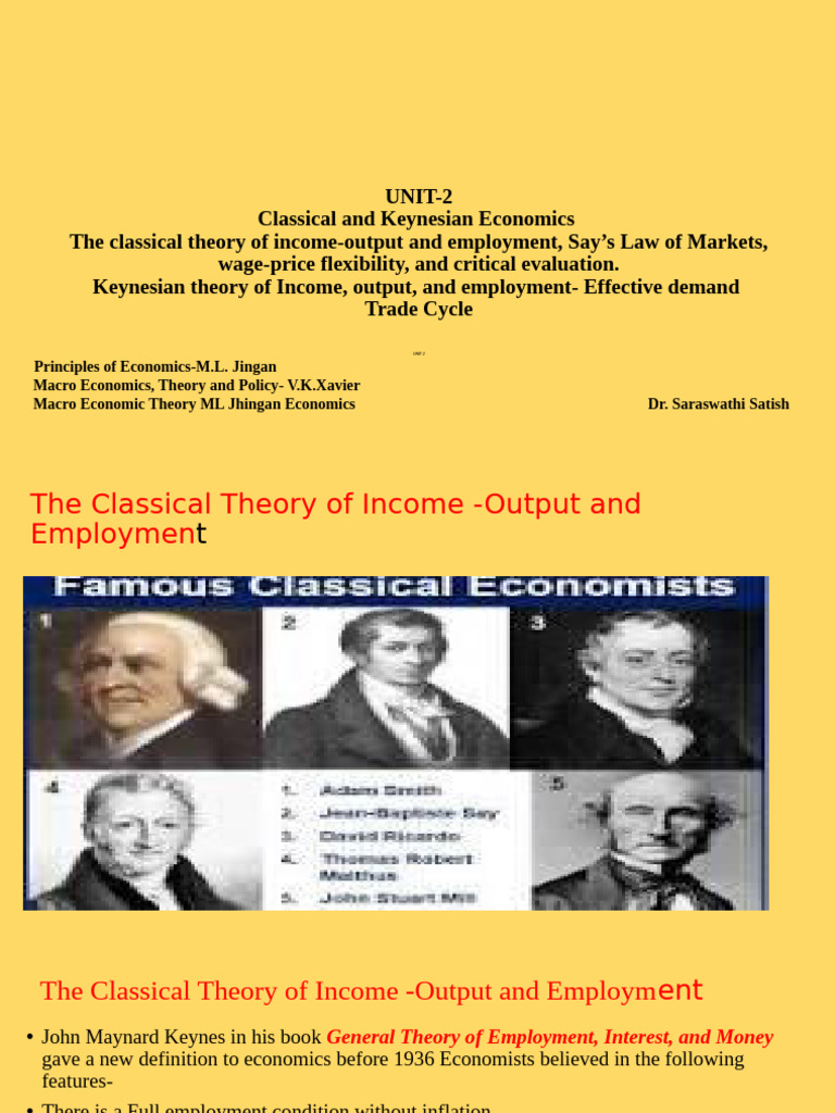 Unit 2 Classical Theory 1 | PDF | Economics | Supply (Economics)