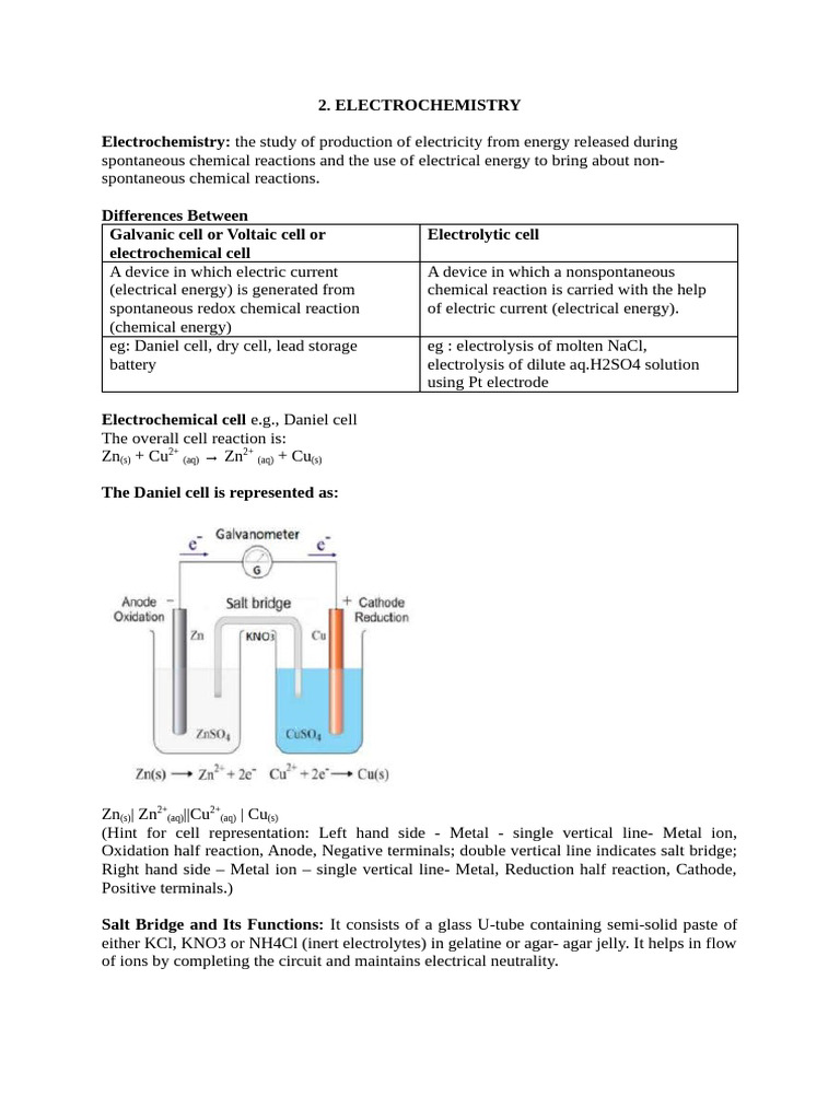 Electrochemistry chapter 2 | PDF | Electrochemistry | Electrode
