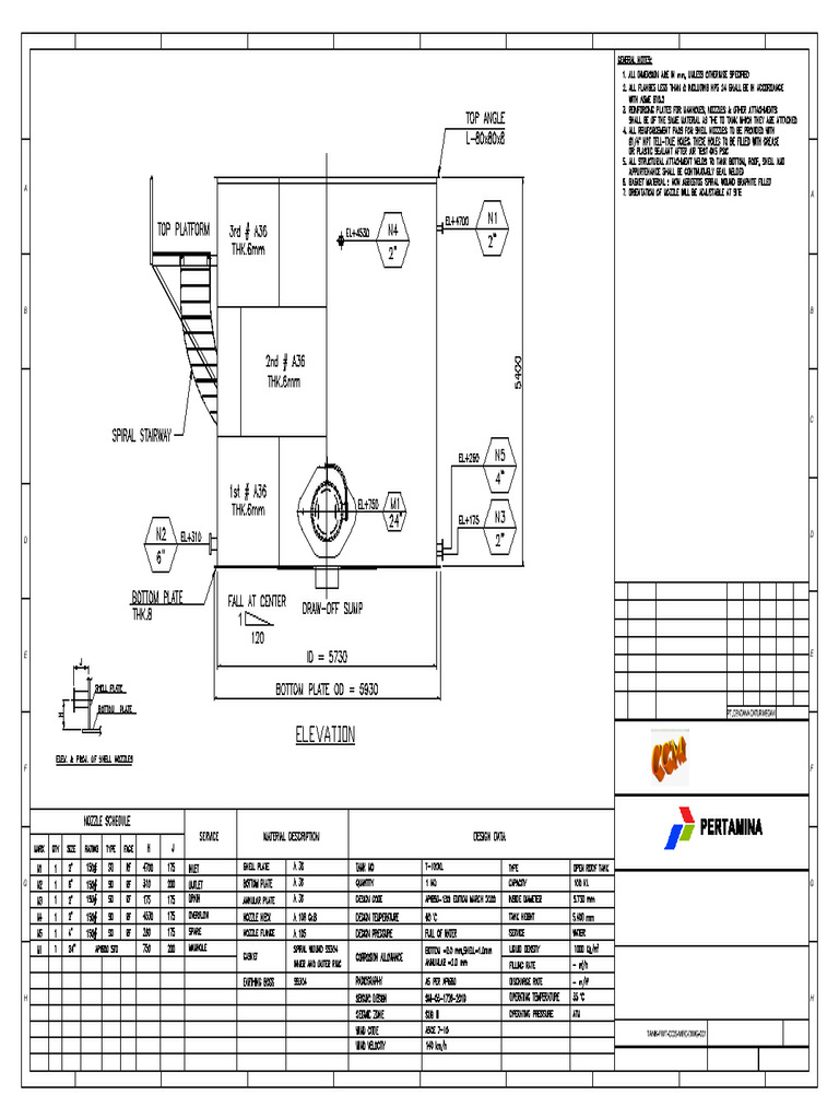 Drawing Tangki Air 100 KL_R0 (20250106) | PDF