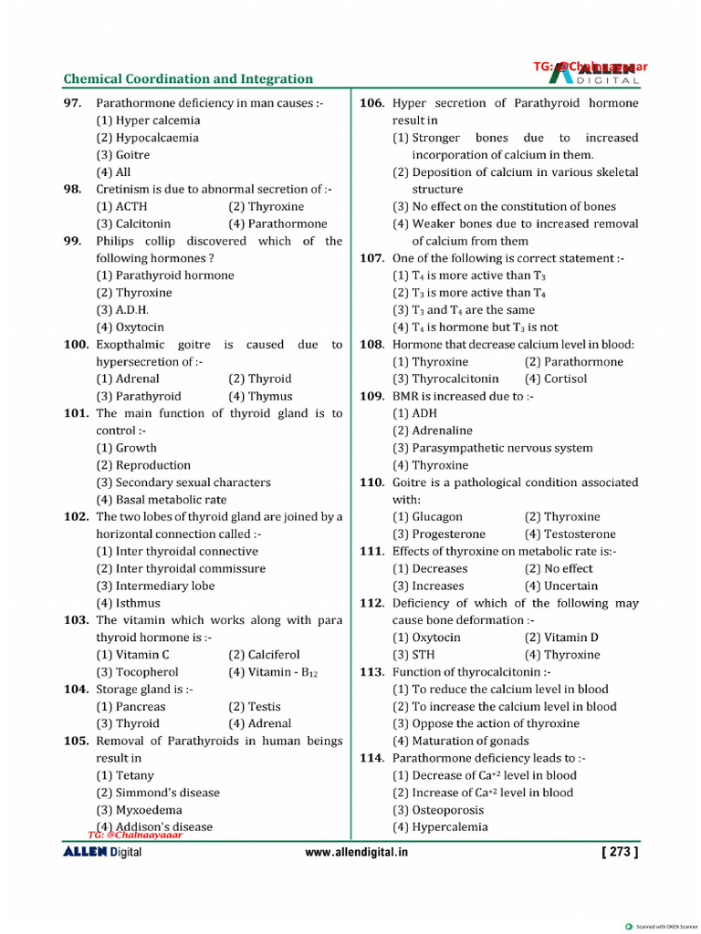 Chemical Coordination & Integration-1-1 | PDF