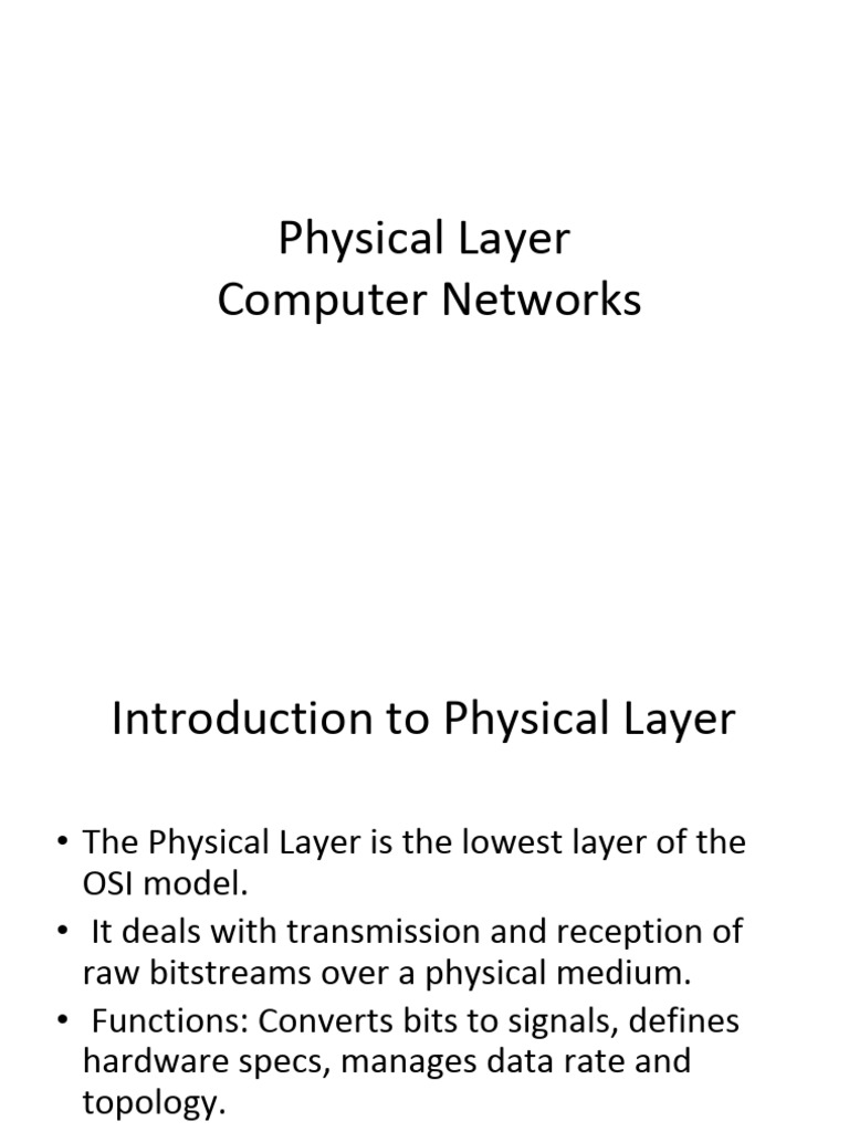 Understanding the Physical Layer in Networks | PDF | Transmission ...