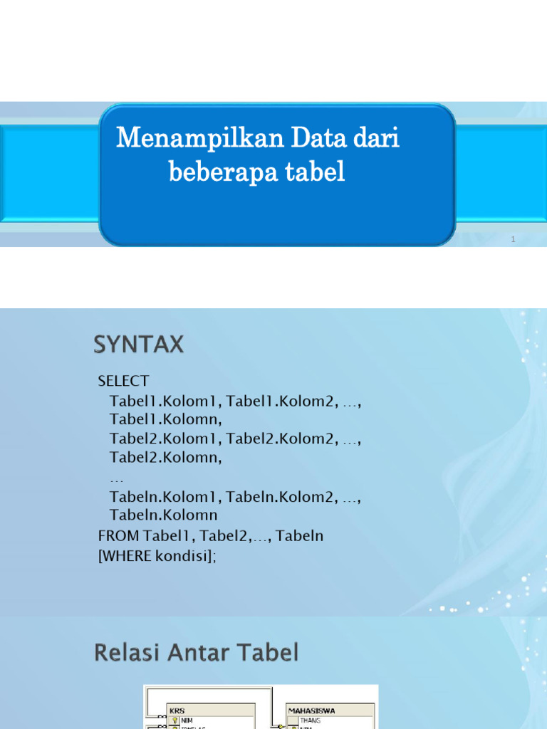 Menampilkan Data Gabungan dari Tabel SQL | PDF