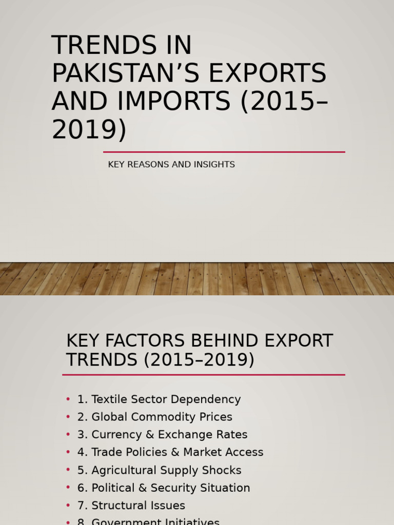 Pakistan Exports and Imports Trends 2015-2019 | PDF