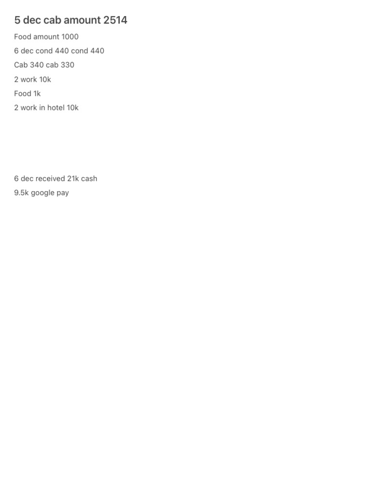 5 Dec Cab Amount 2514 | PDF