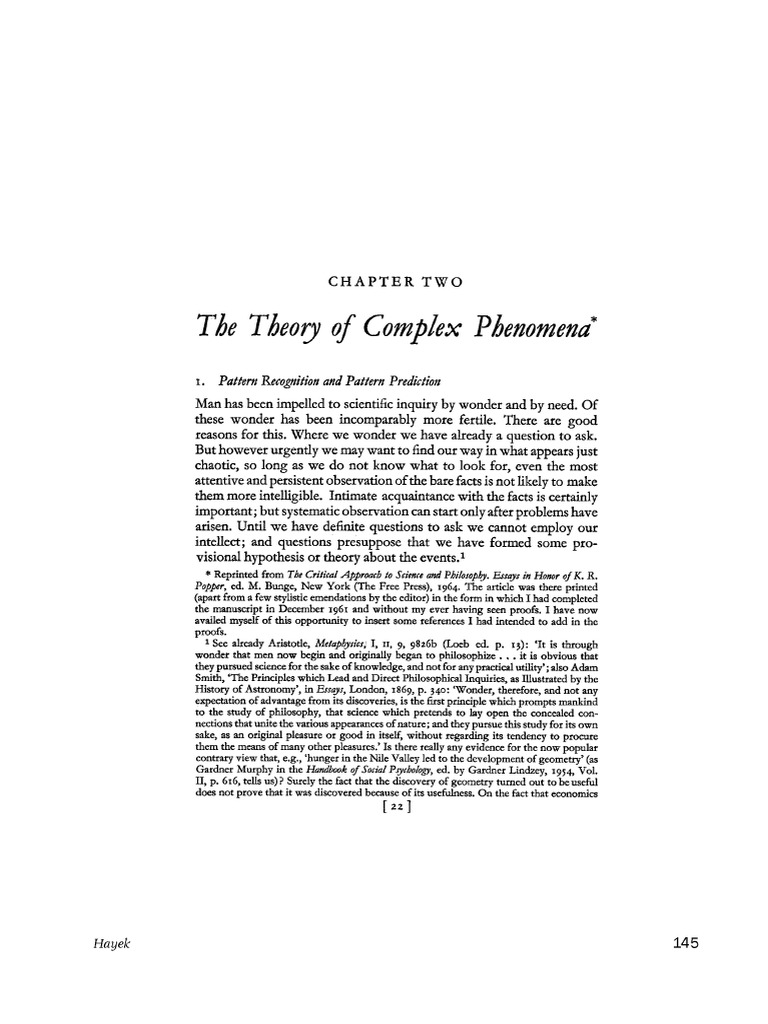 !!Hayek1967- The Theory of Complex Phenomena | PDF