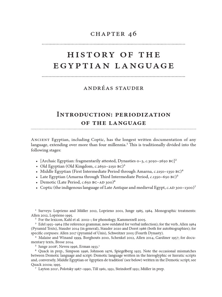 New PDF Egyptian Language History | PDF | Grammatical Tense | Linguistics