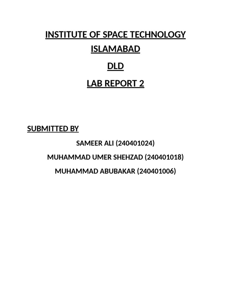 DLD Lab Report 2 | PDF