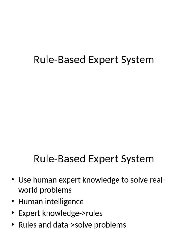 Rule Based Expert System | PDF