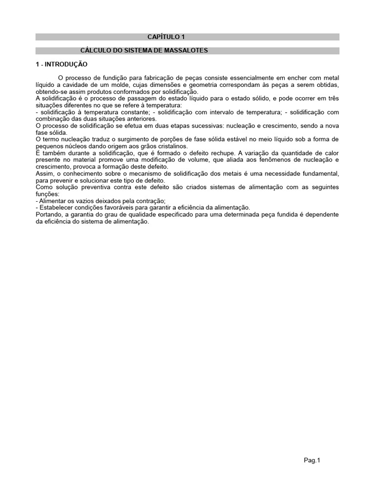 Cálculo e Prevenção de Rechupe em Fundição | PDF | Congelamento | Nucleação