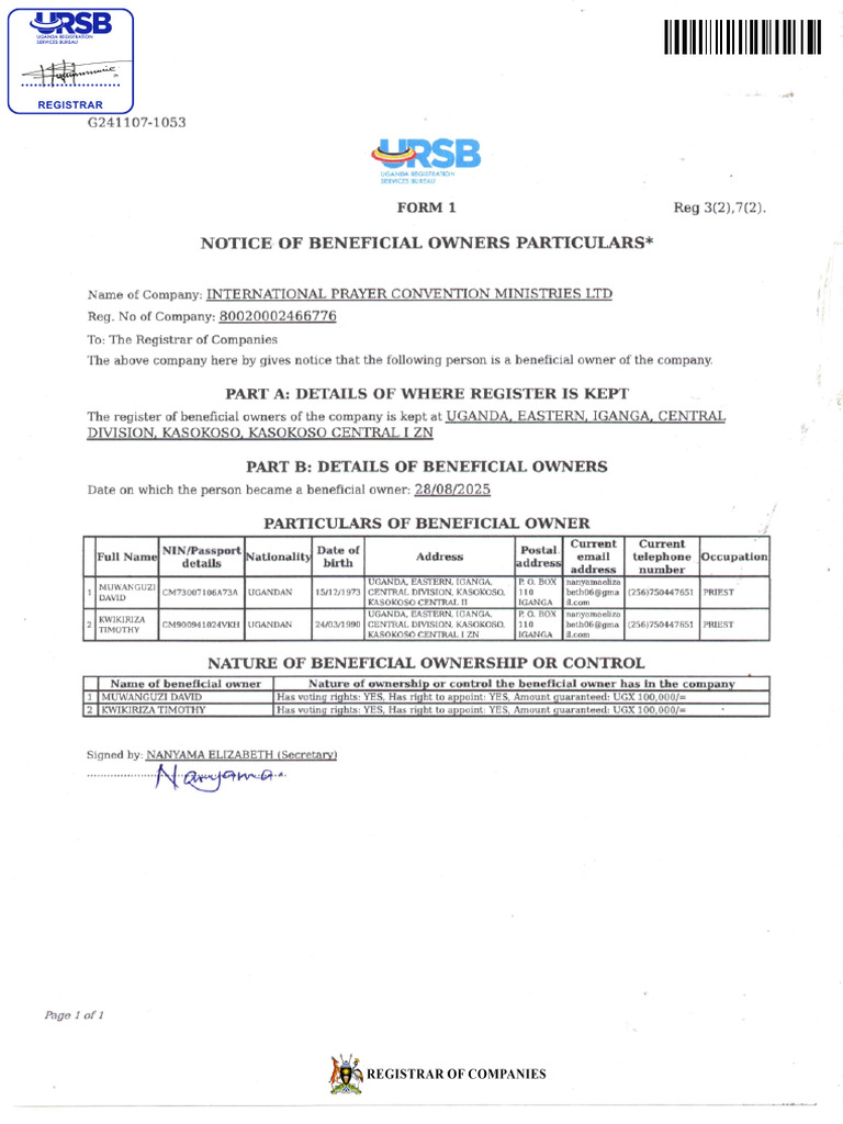 Beneficial Ownership Form 80020002466776 | PDF