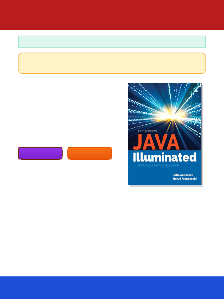 JAVA Illuminated An Active Learning Approach 5th Edition Julie Anderson ...