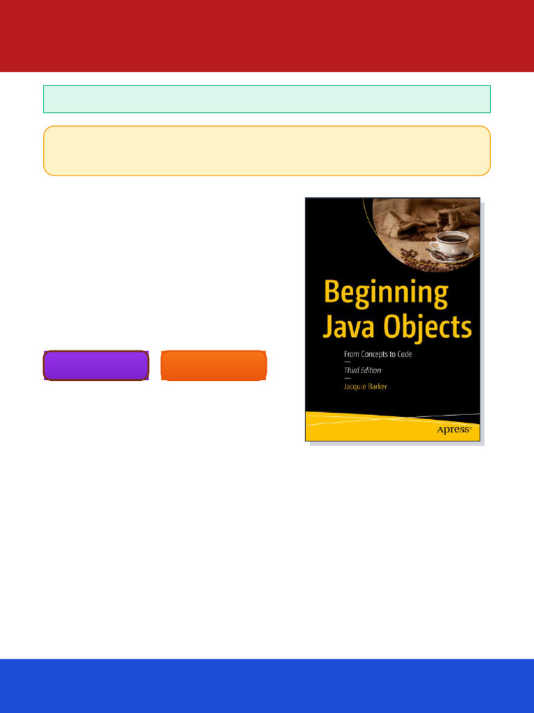 Beginning Java Objects: From Concepts to Code 3rd Edition Jacquie Barker ebook formatted for ...