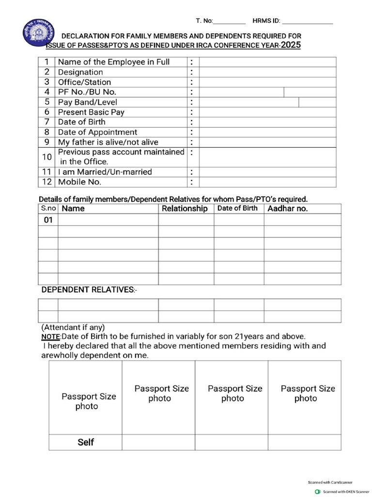 Family Declaration 2025 | PDF