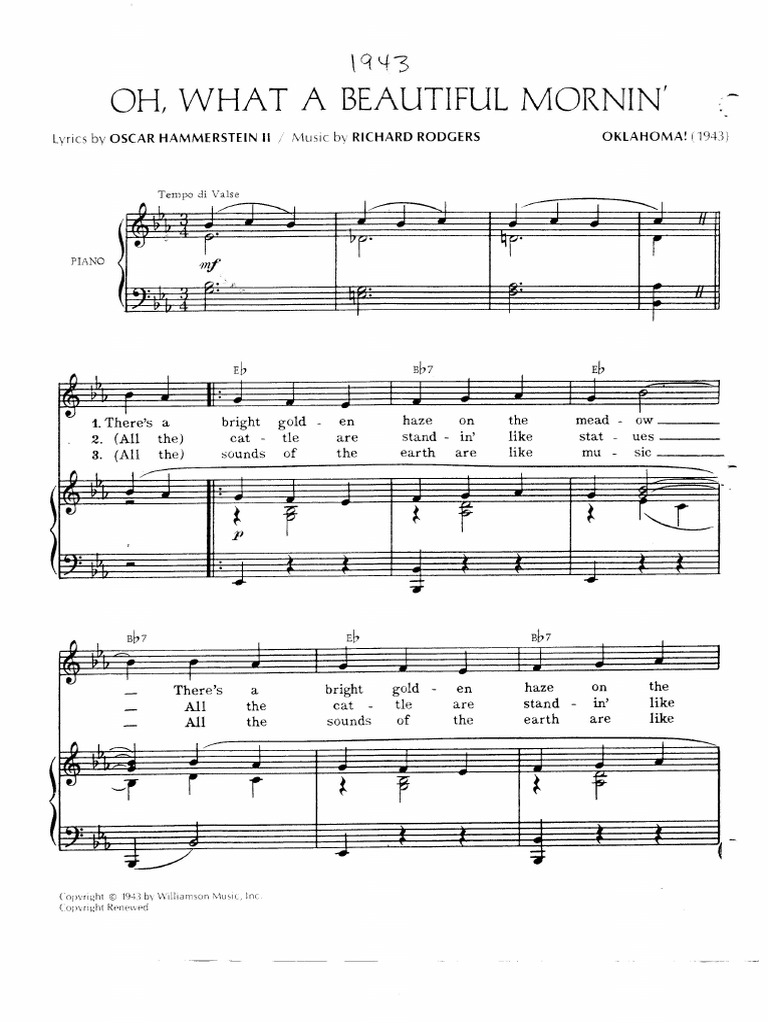 Oh What A Beautiful Mornin | PDF