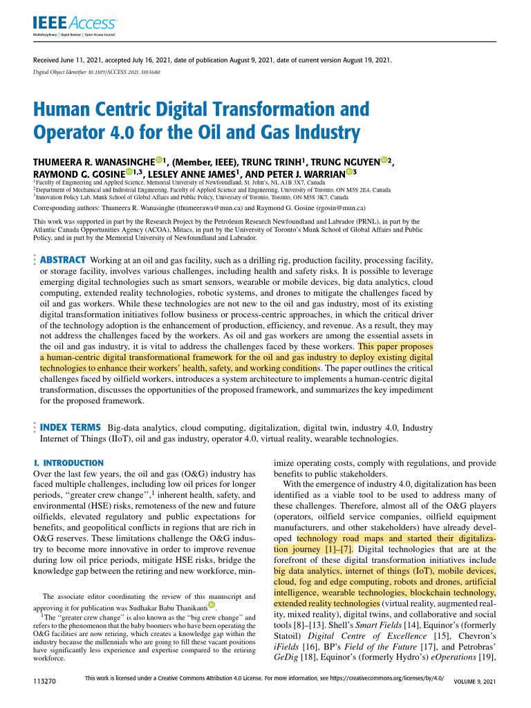 Human Centric Digital Transformation and Operator 4.0 for the Oil and ...