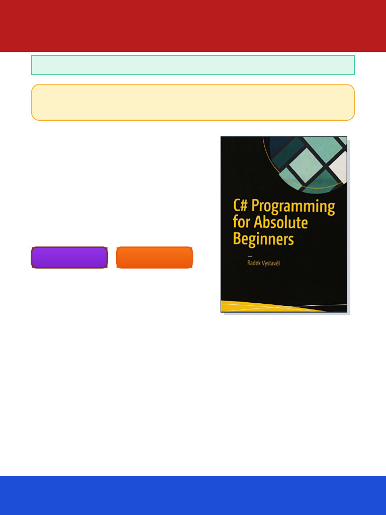 C# Programming for Absolute Beginners Radek Vystavěl ebook data-packed pdf | PDF | Computer ...