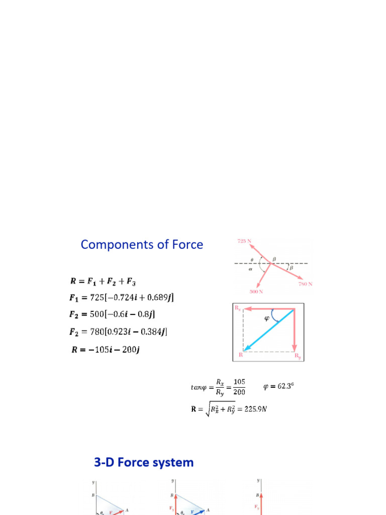 3D Force System Analysis in Statics | PDF | Torque | Force